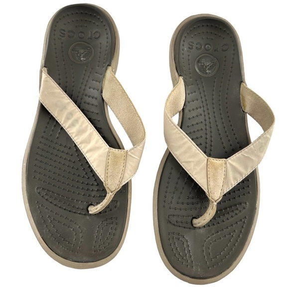 CROCS | Shoes | Crocs Mens Tan Capri Sport Flip Flop Sandal | Poshmark